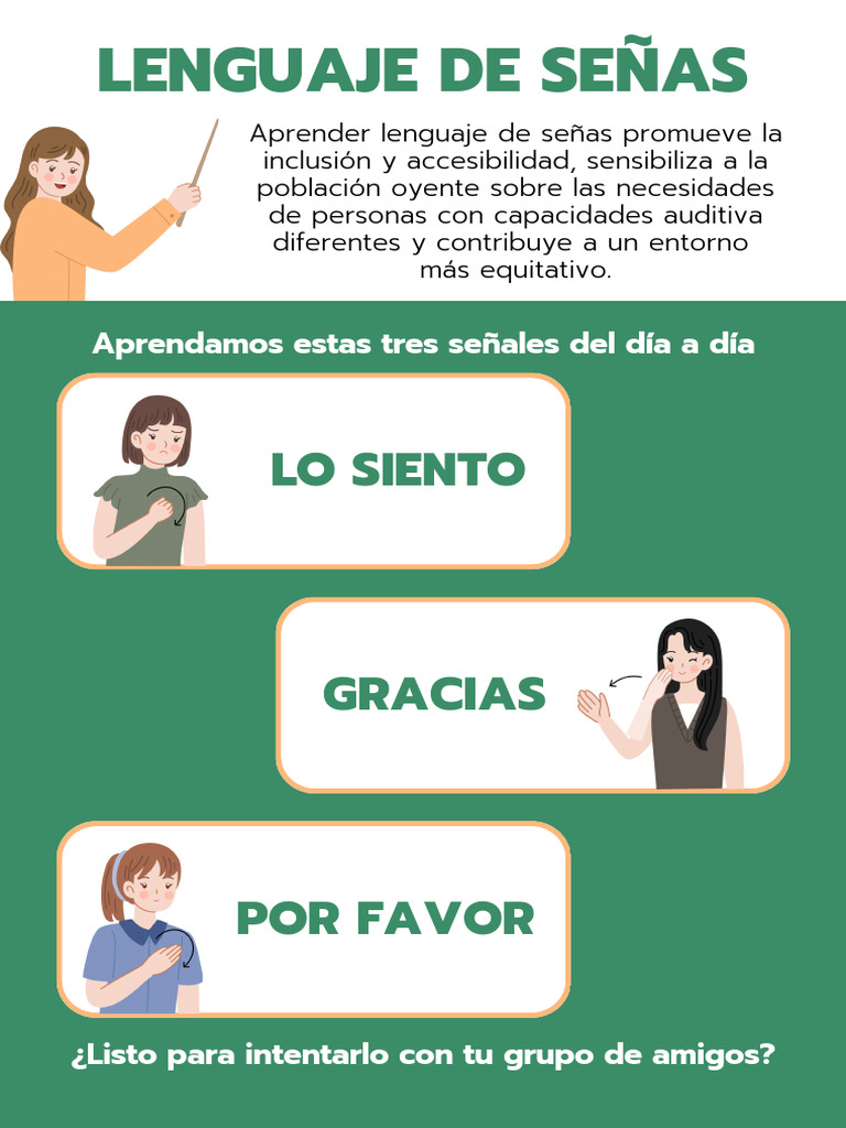 Póster Lenguaje de Señas Español Ilustrativo Colorido - 20240920 ...