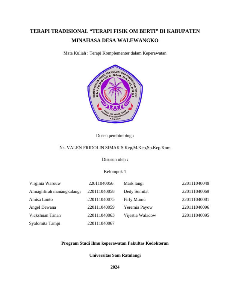 Terapi Tradisional Pijat Om Berti | PDF