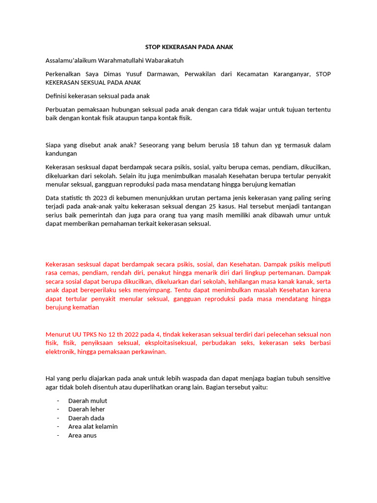 STOP KEKERASAN PADA ANAK | PDF STOP KEKERASAN PADA ANAK | PDF