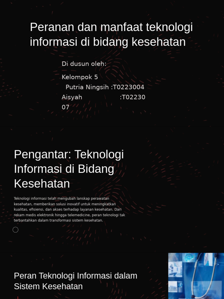 Pengantar Teknologi Informasi Di Bidang Kesehatan Pptx 20240630