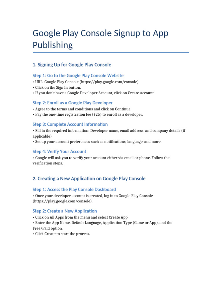 Google_Play_Console_Signup_to_Publishing_Process | PDF