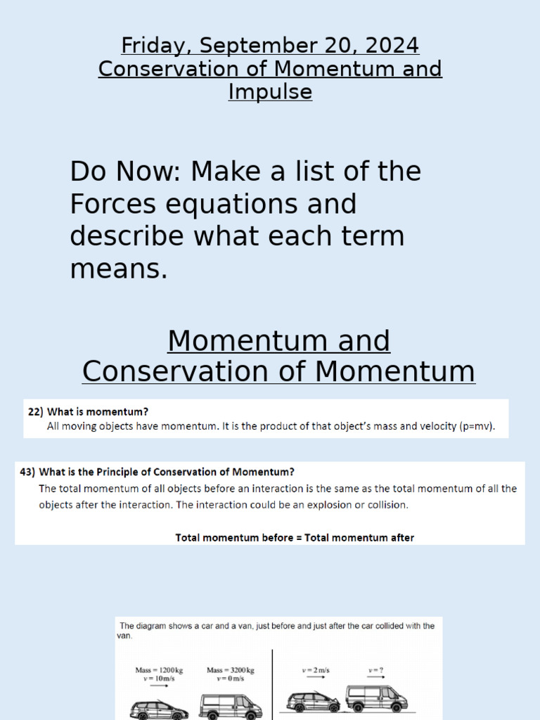 Momentum and Conservation of Momentum 2 | PDF