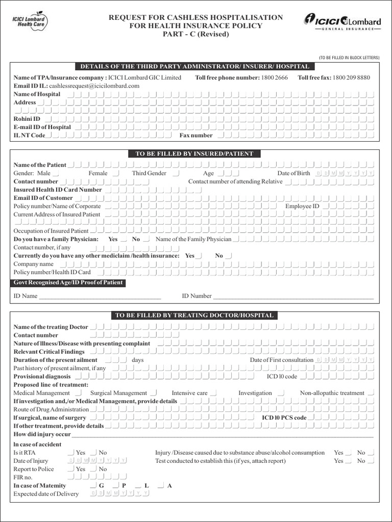 Pre - Authorization - Form - Ihealthcare Revised | PDF