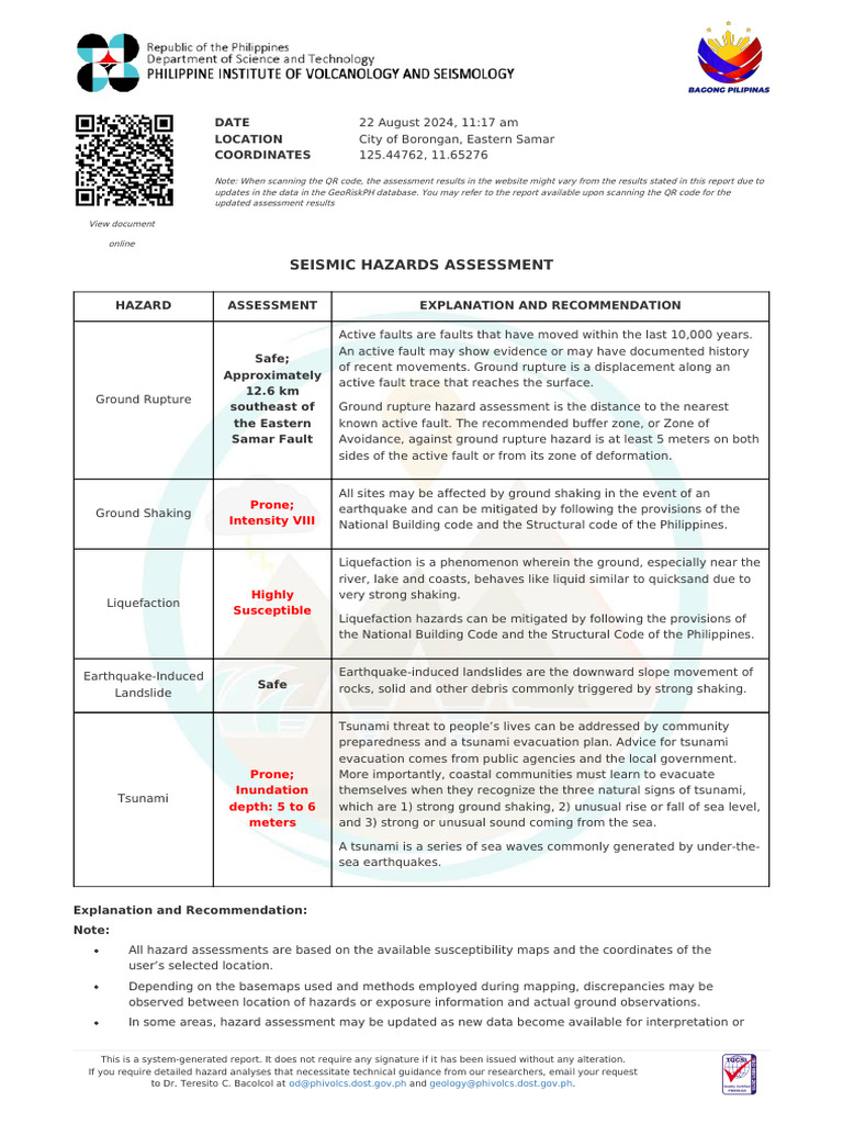 Hazard Assessment Report | PDF