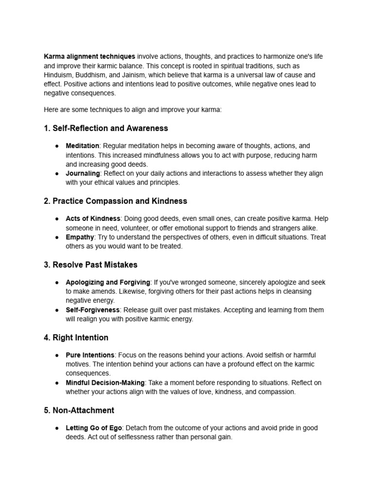 Karma Alignment Techniques | PDF