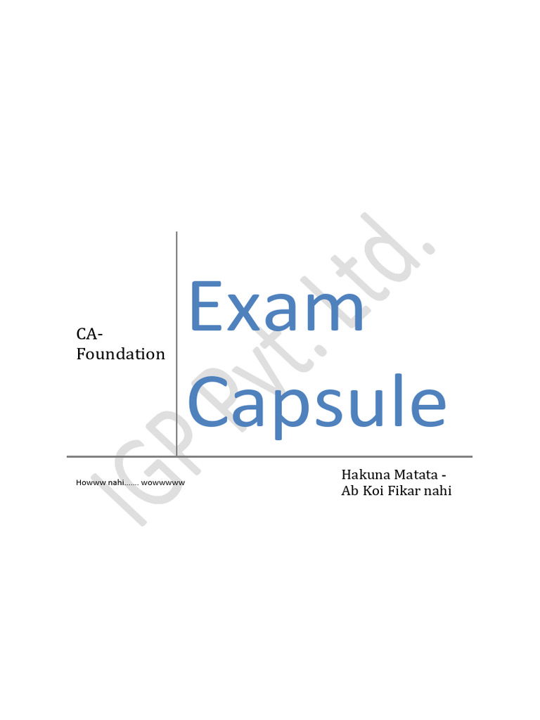 Exam Capsule. Nov 20 and Onwards PDF | PDF