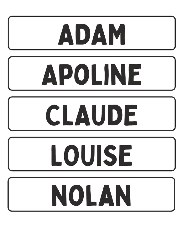 Étiquettes Prénom | PDF