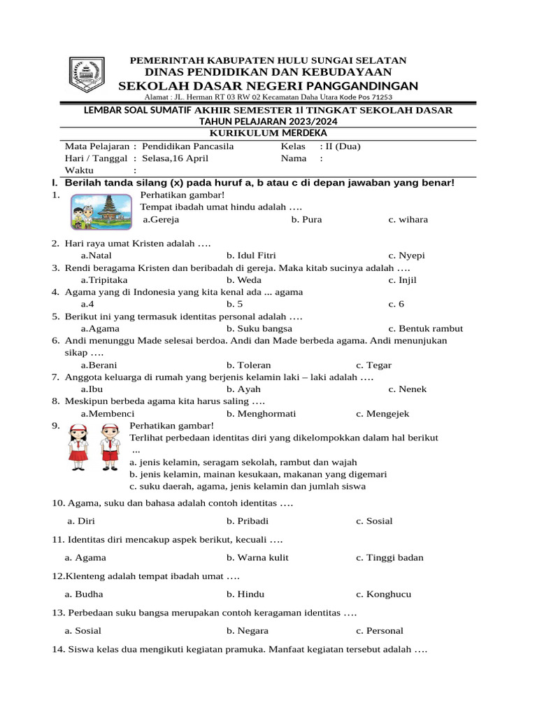 Soal PTS PKN Semester Genap | PDF