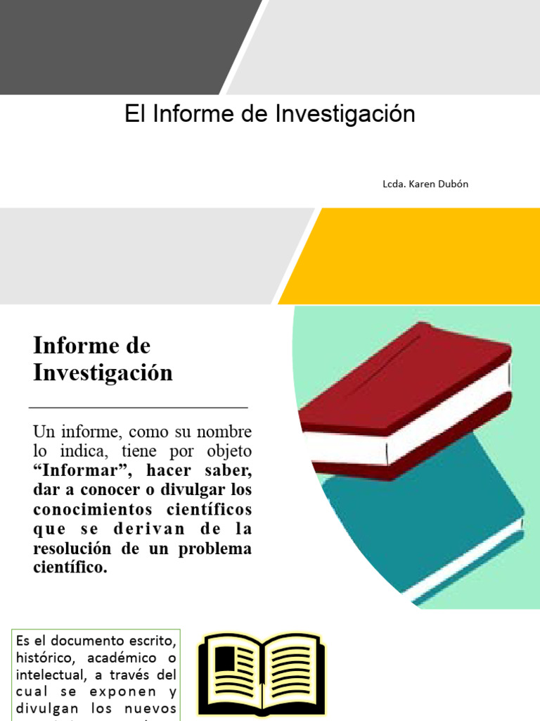 Tema 1 Unidad 4 El Informe de Investigación | PDF