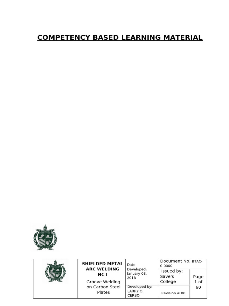 CBLM Smaw NC I - 2ND Core | PDF