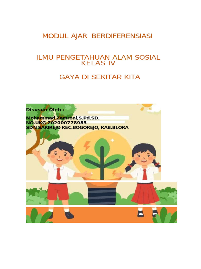 Modul Ajar Berdiferensiasi Kelas Iv Gaya | PDF