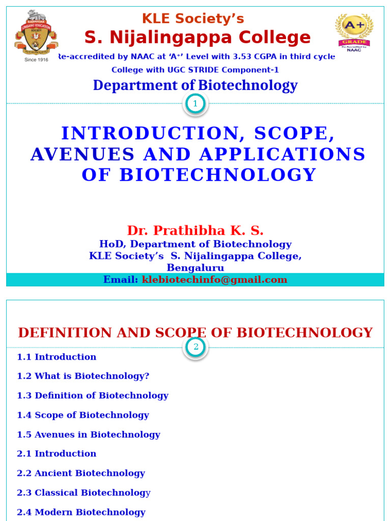 Introduction, Scope, Avenues and Applications of Biotechnology | PDF