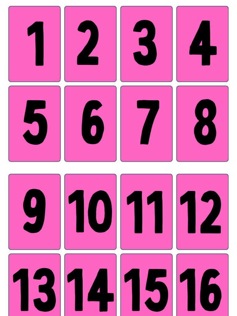 Red Blue Fun Winter Numbers Flashcards Set | PDF