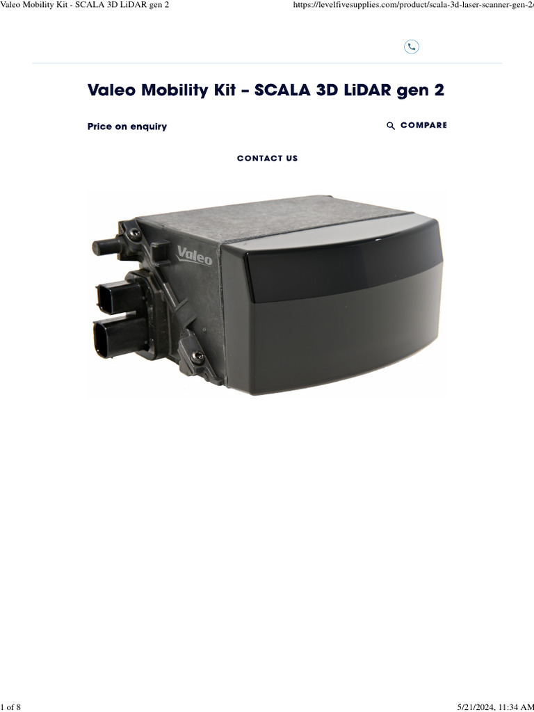 Valeo Mobility Kit - SCALA 3D LiDAR gen 2 | PDF