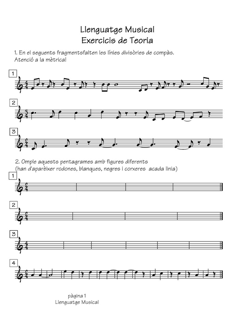 Exercics Solfeig Escrit 1 | PDF