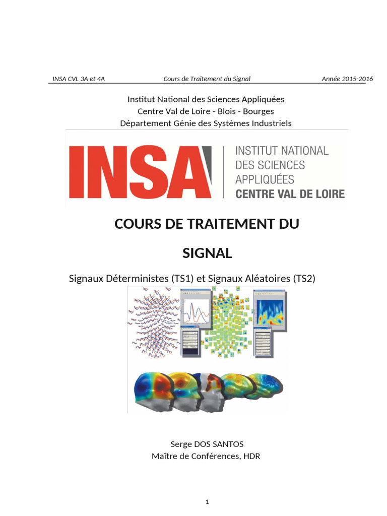 Formation Traitement Du Signal Cours 3 | PDF
