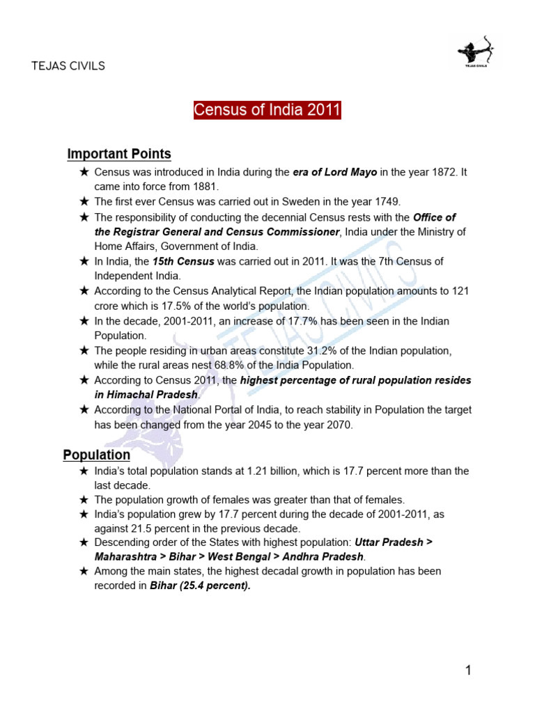 Census of India 2011 & Uttar Pradesh Census | PDF
