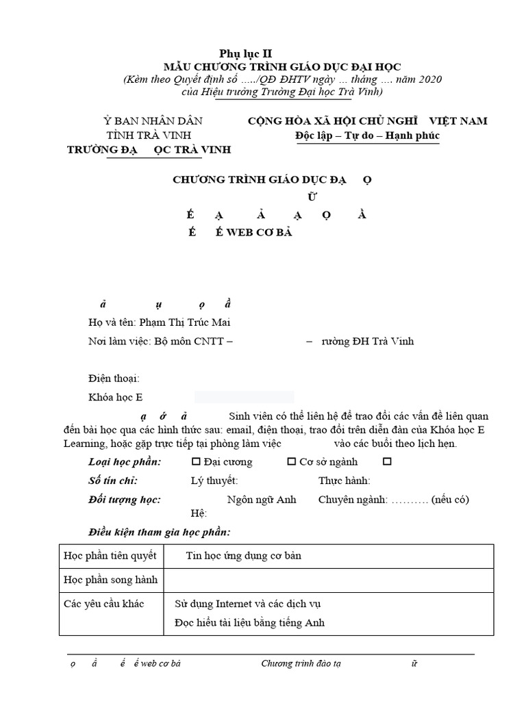 PH L C IIIa - Elearning 1 - Thiet Ke Web Co Ban - DA21NNAC - KT1 | PDF