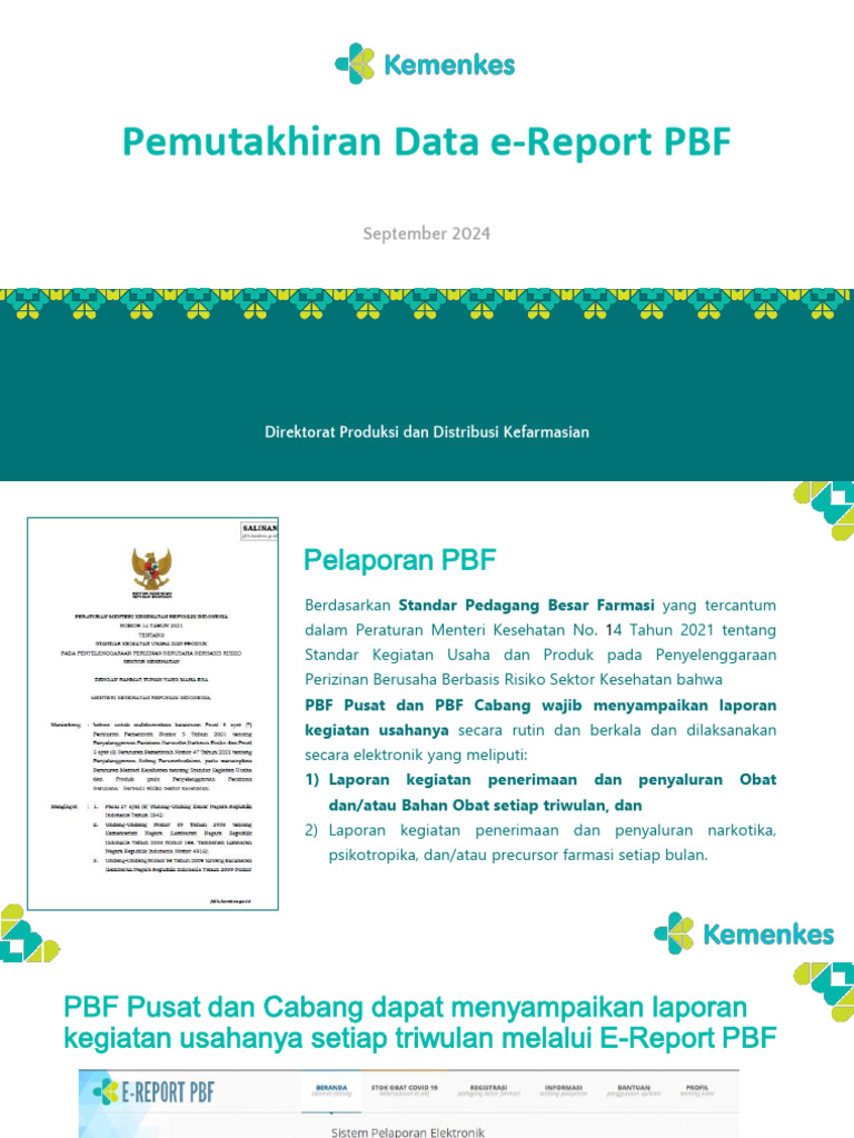 2 - Pemutakhiran Data E-Report PBF - September 2024 | PDF