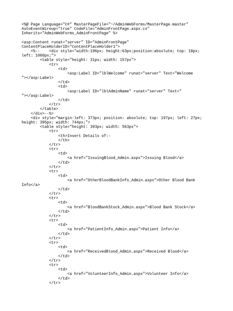 Admin Front Page | PDF