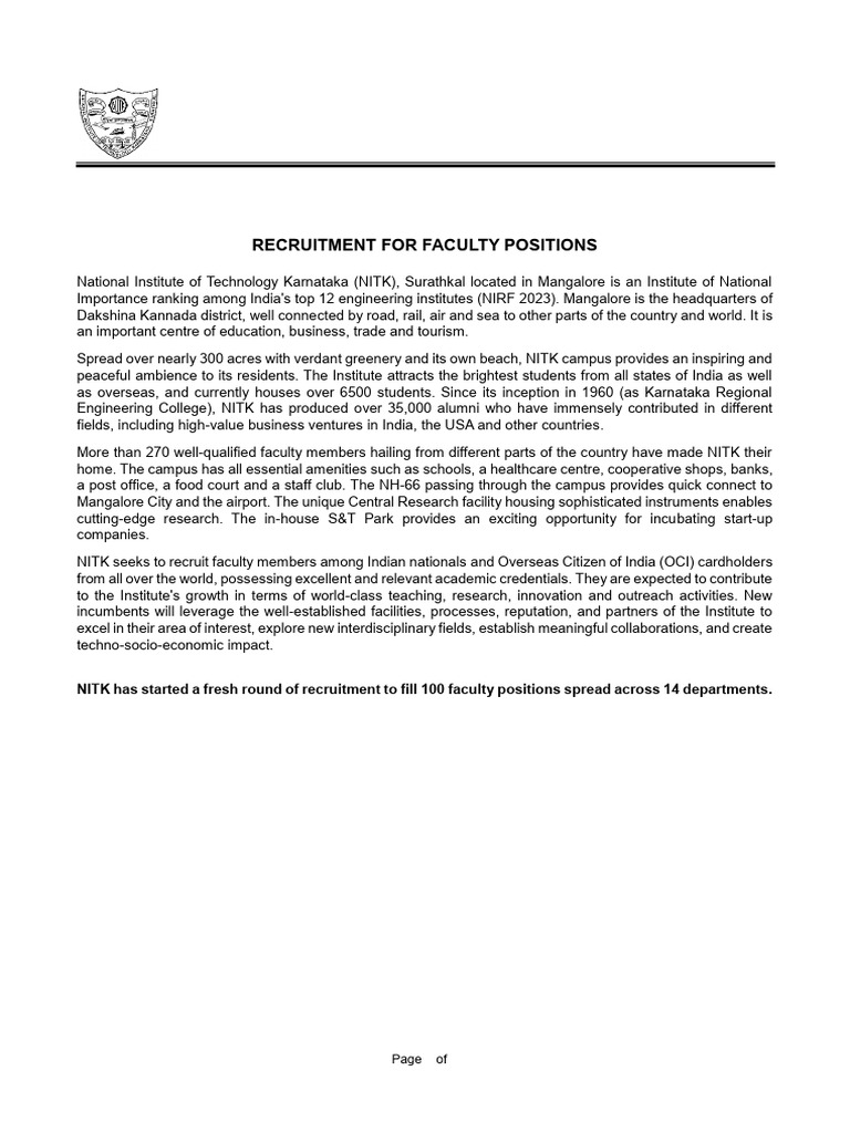 Faculty Advertisement-2024 - Instructions | PDF