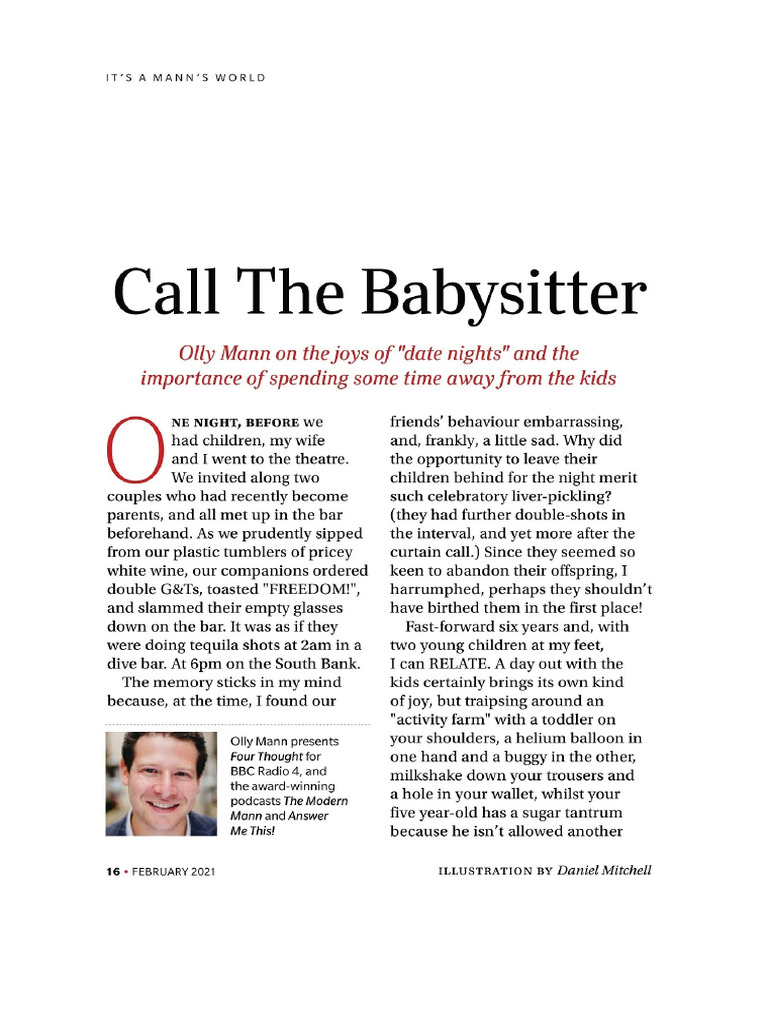 Call The Babysitter - Reader's Digest | PDF