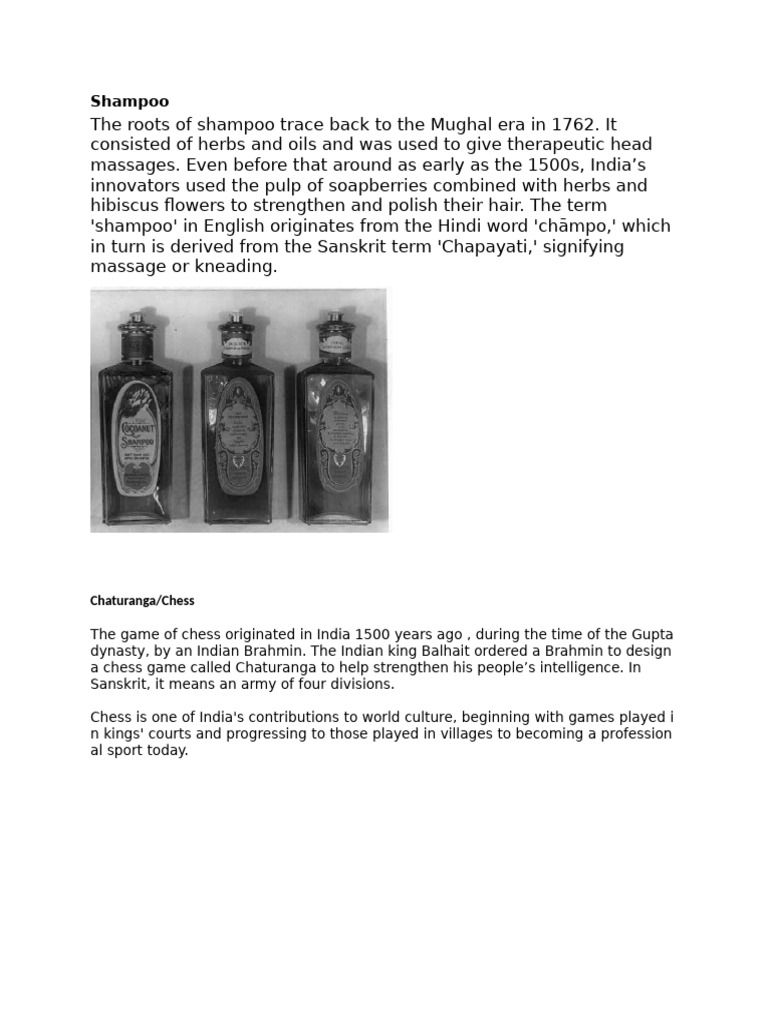 Shampoo: Chaturanga/Chess | PDF