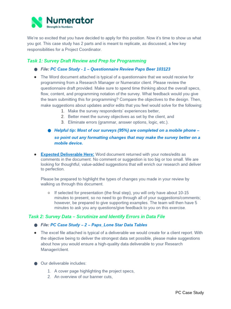 PC Case Study - Intro Letter | PDF