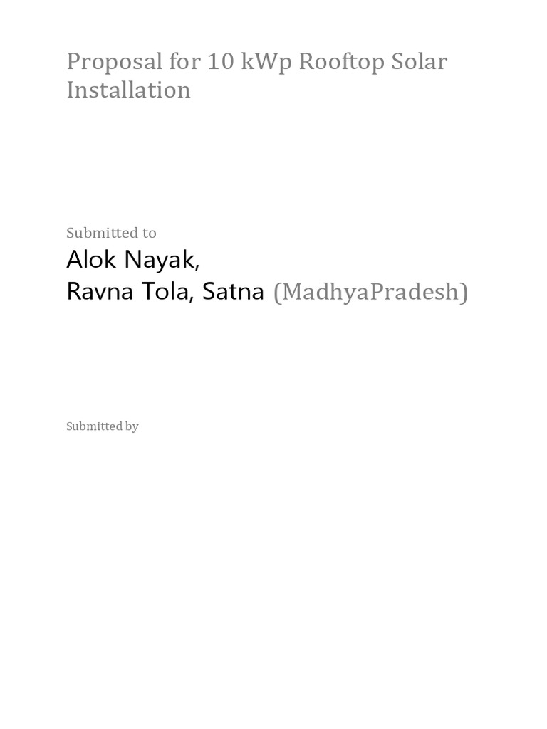 Alok Satna 10kWp | PDF