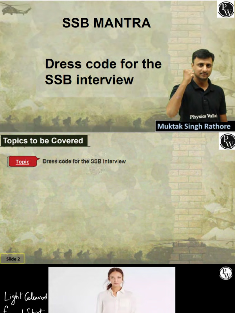 Dress code for the SSB interview _ Class Notes | PDF