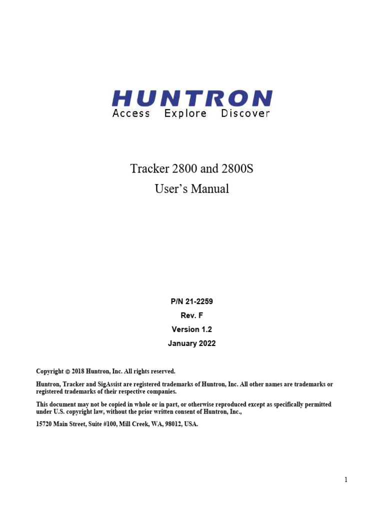 Tracker 2800-2800S Manual | PDF