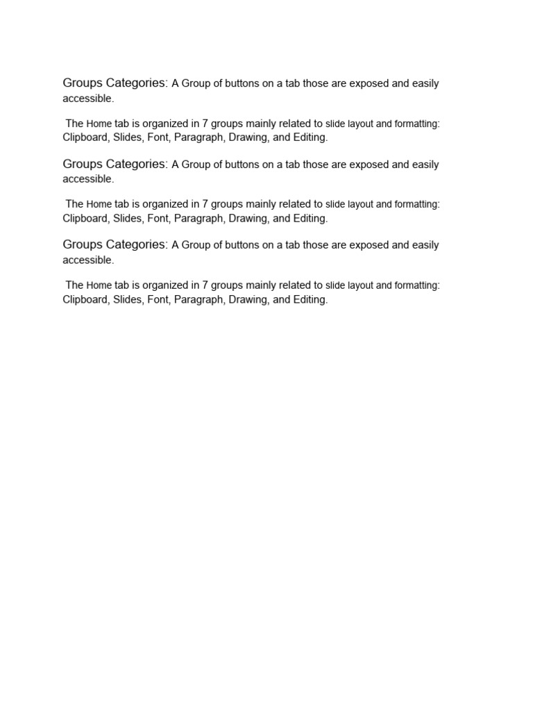 Groups Categories - A Group of Buttons On A Tab Those Are Exposed and ...