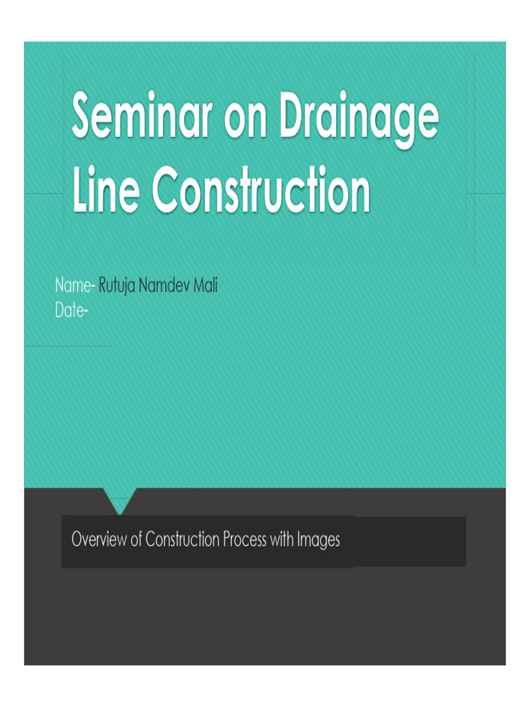 Drainage Line Construction Seminar | PDF | Drainage | Home & Garden