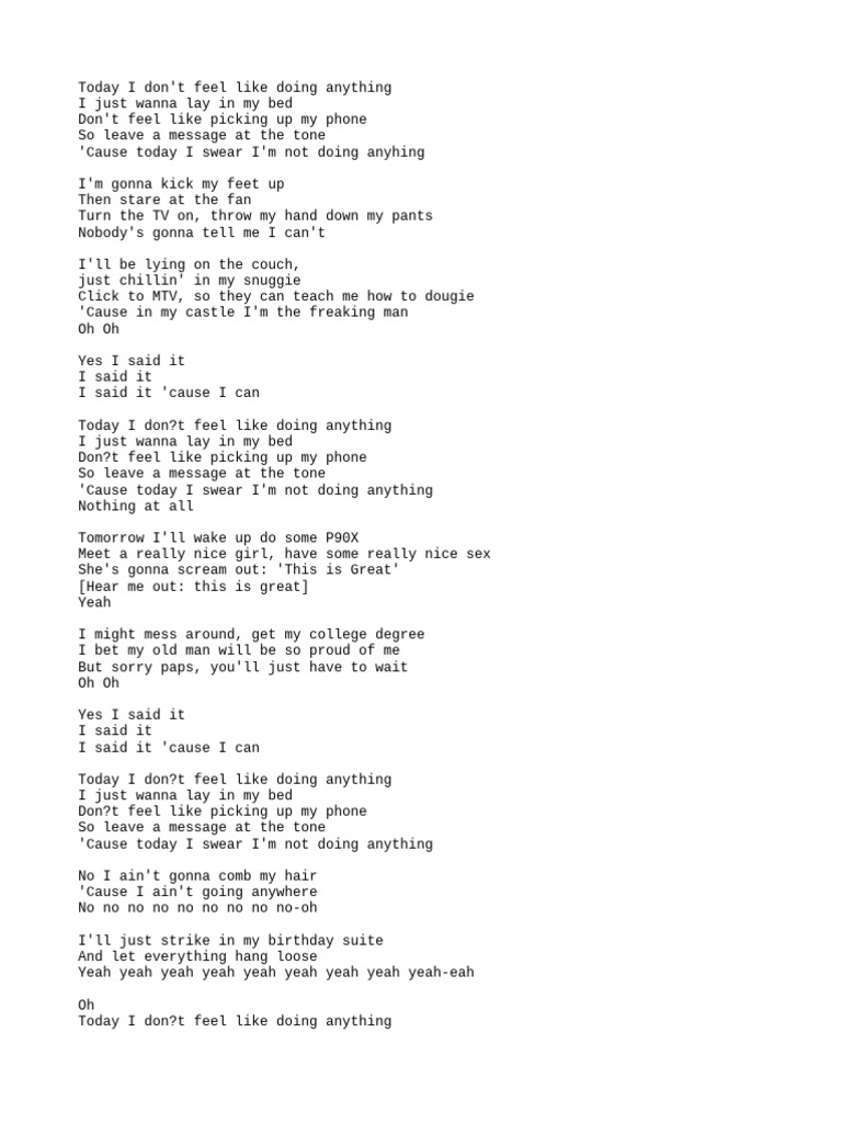 bruno mars-lazy song | PDF