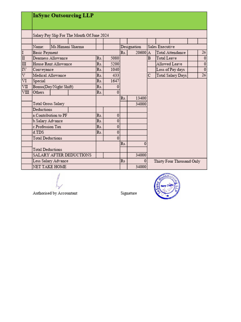 Himani June Salary | PDF