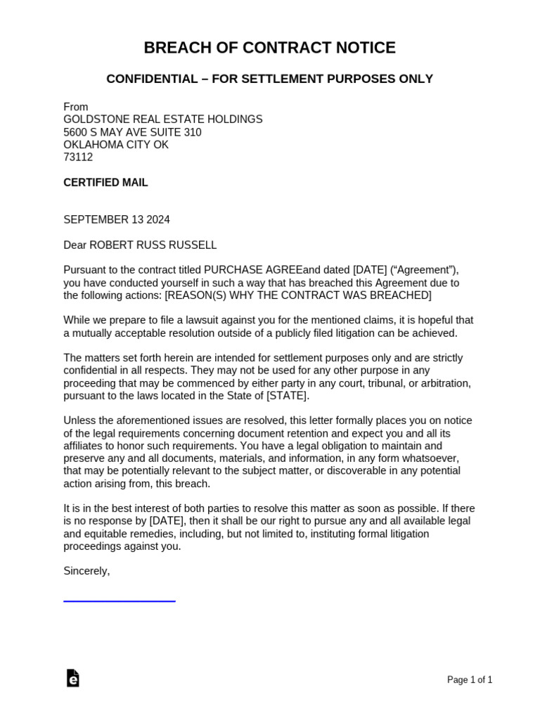 Breach-of-Contract-Demand-Letter | PDF