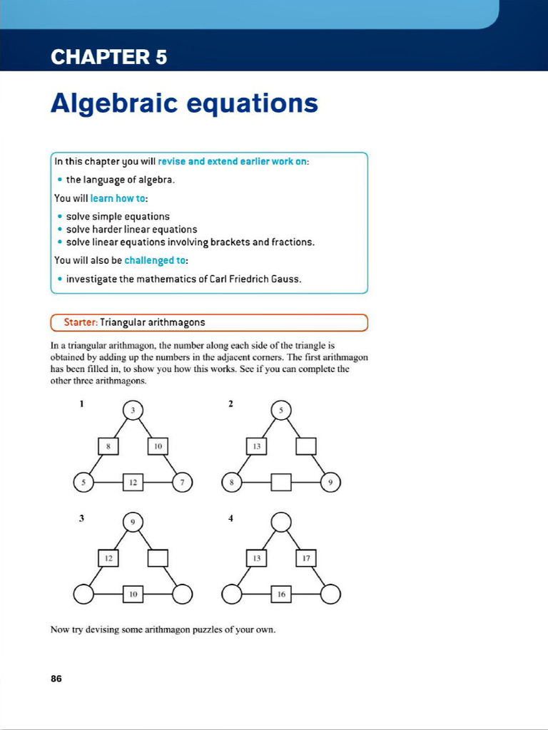 Chapter 5 - Algebraic Equations | PDF