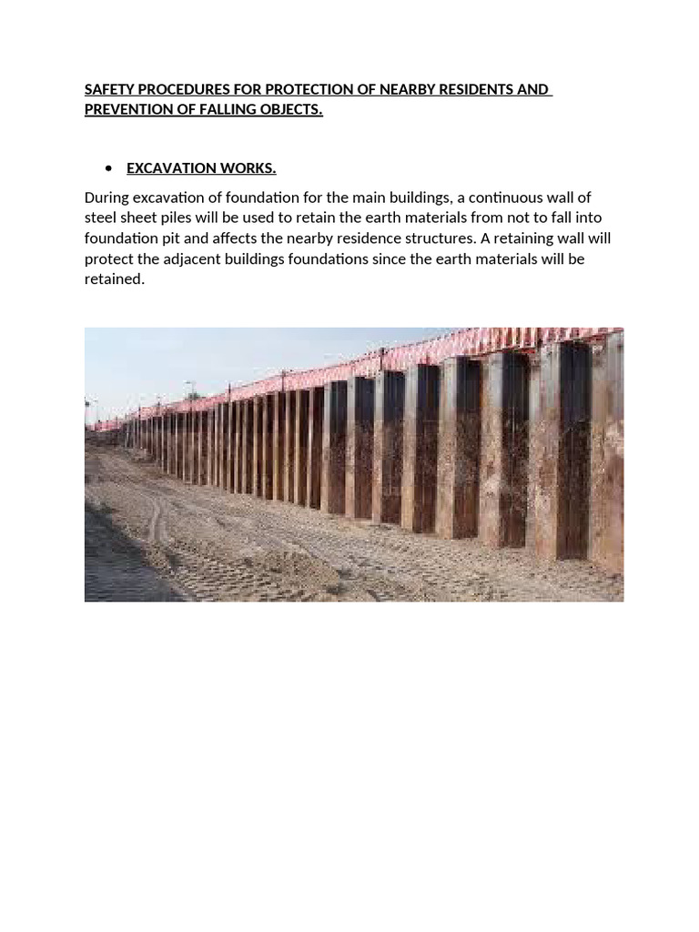 Safety Procedures For Protection of Nearby Residents and Prevention of ...
