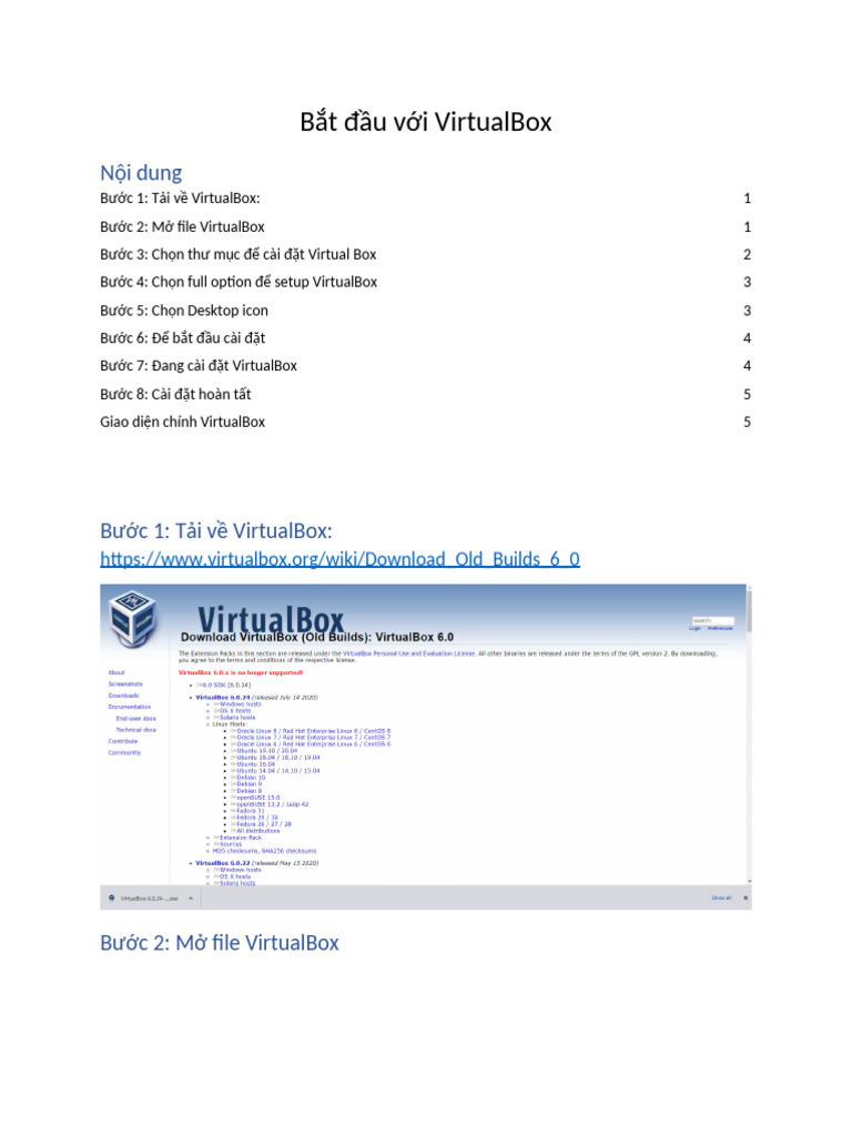 1.1 - Bắt đầu với VirtualBox | PDF