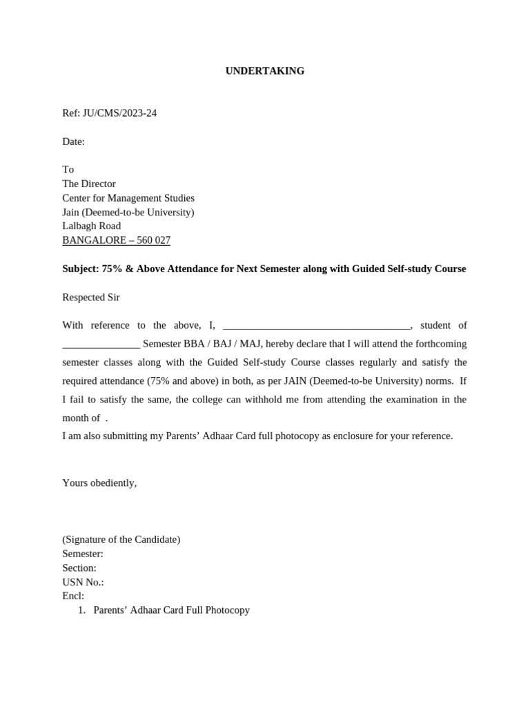 Undertaking Form | PDF