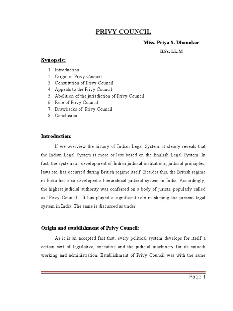 New Privy Council | Supreme Courts | Judiciaries