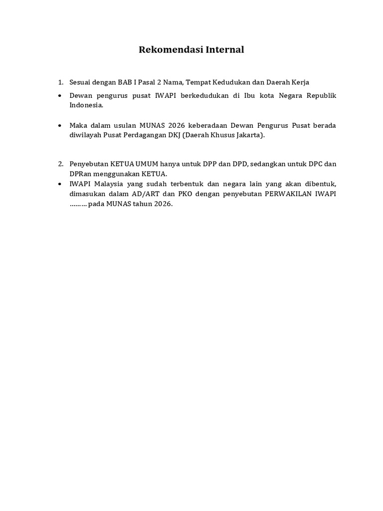 Rekomendasi Internal 2 | PDF