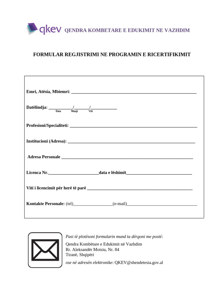 Formular-Regjistrimi 2 | PDF