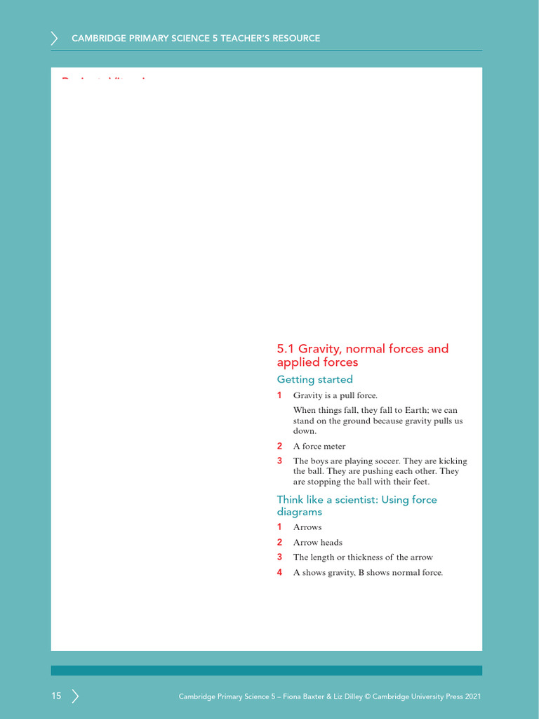G5 Science - Learner's Book Answers - Unit 5 | PDF