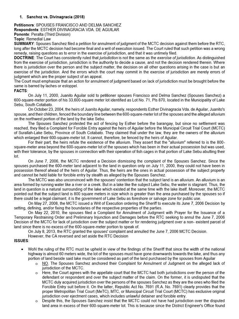 Digested Cases For Civil Procedure | PDF