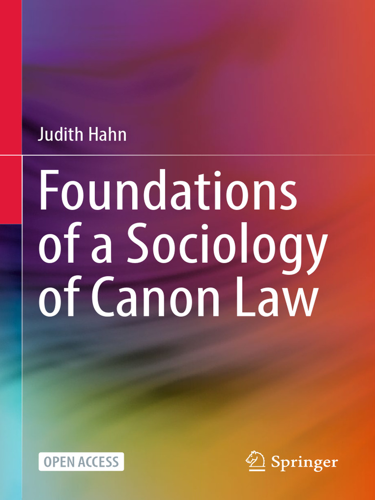 Foundations of A Sociology of Canon Law: Judith Hahn | PDF