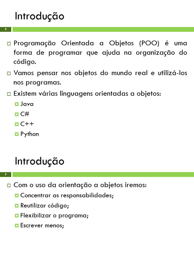 Aula 07 - Orientacao a Objetos | PDF