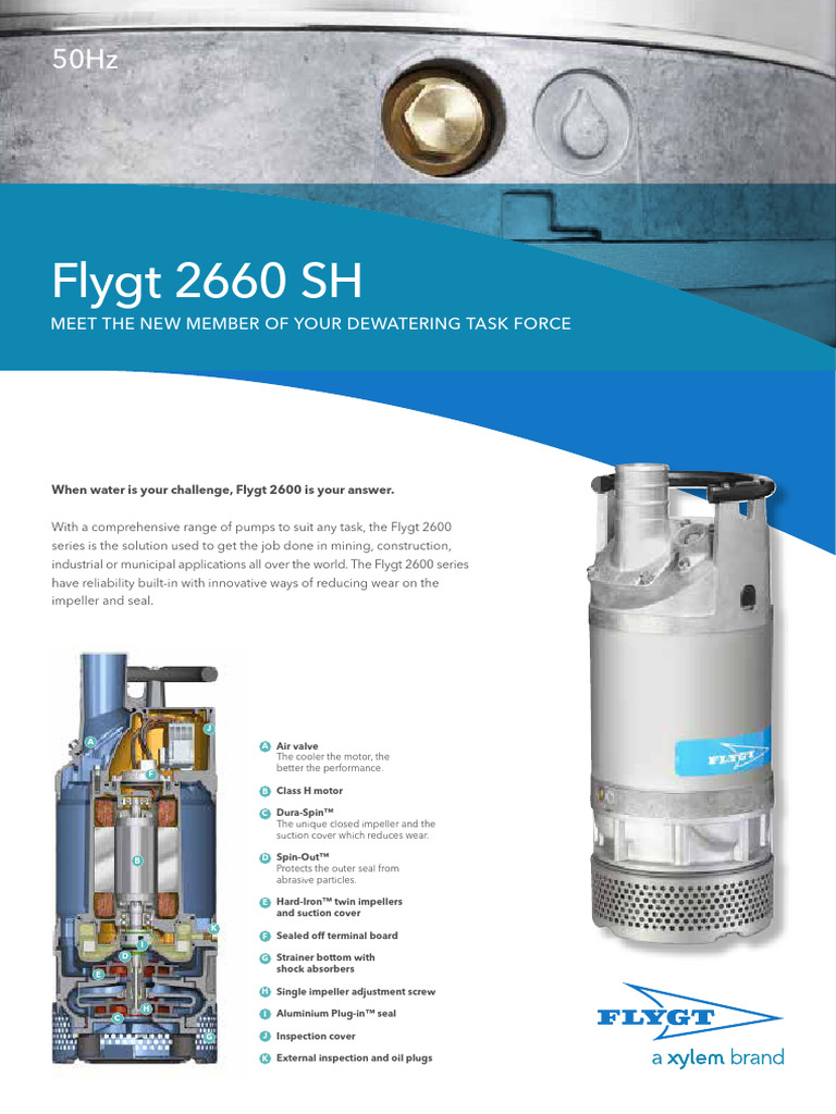 Xylem Flygt 2660sh Datasheet 50hz | PDF