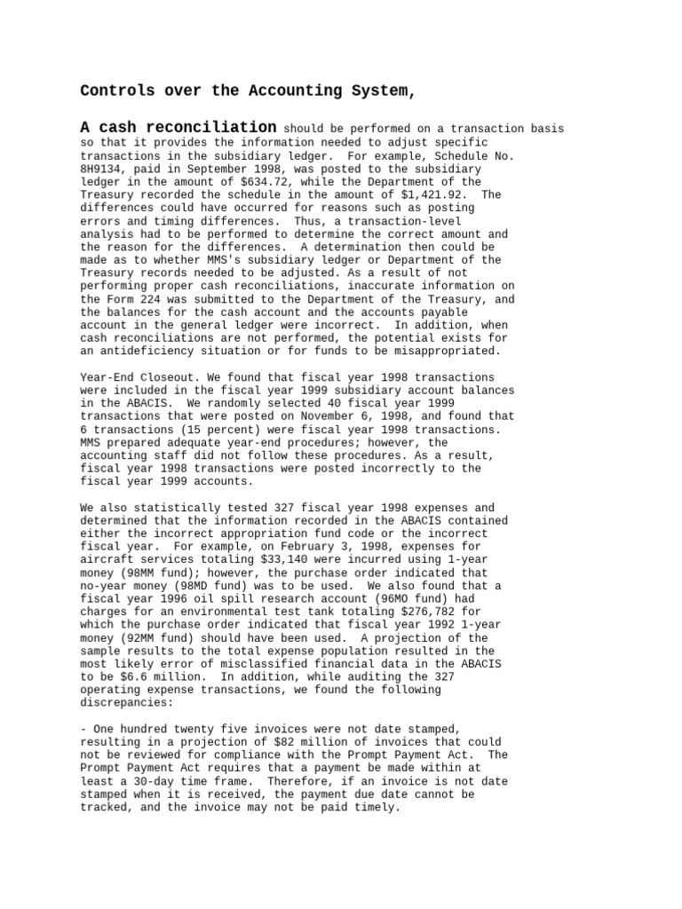 Internal Ontrols Over The Accounting System | PDF | Internal Control ...