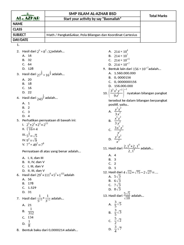 Latihan Soal ASTS 2425 | PDF